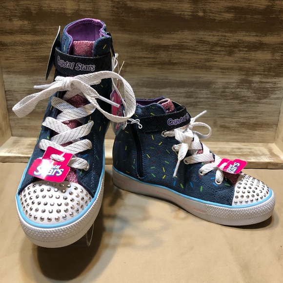 Skechers | Shoes | Adorable Girls Crystal Stars Sneakers Nwts | Poshmark